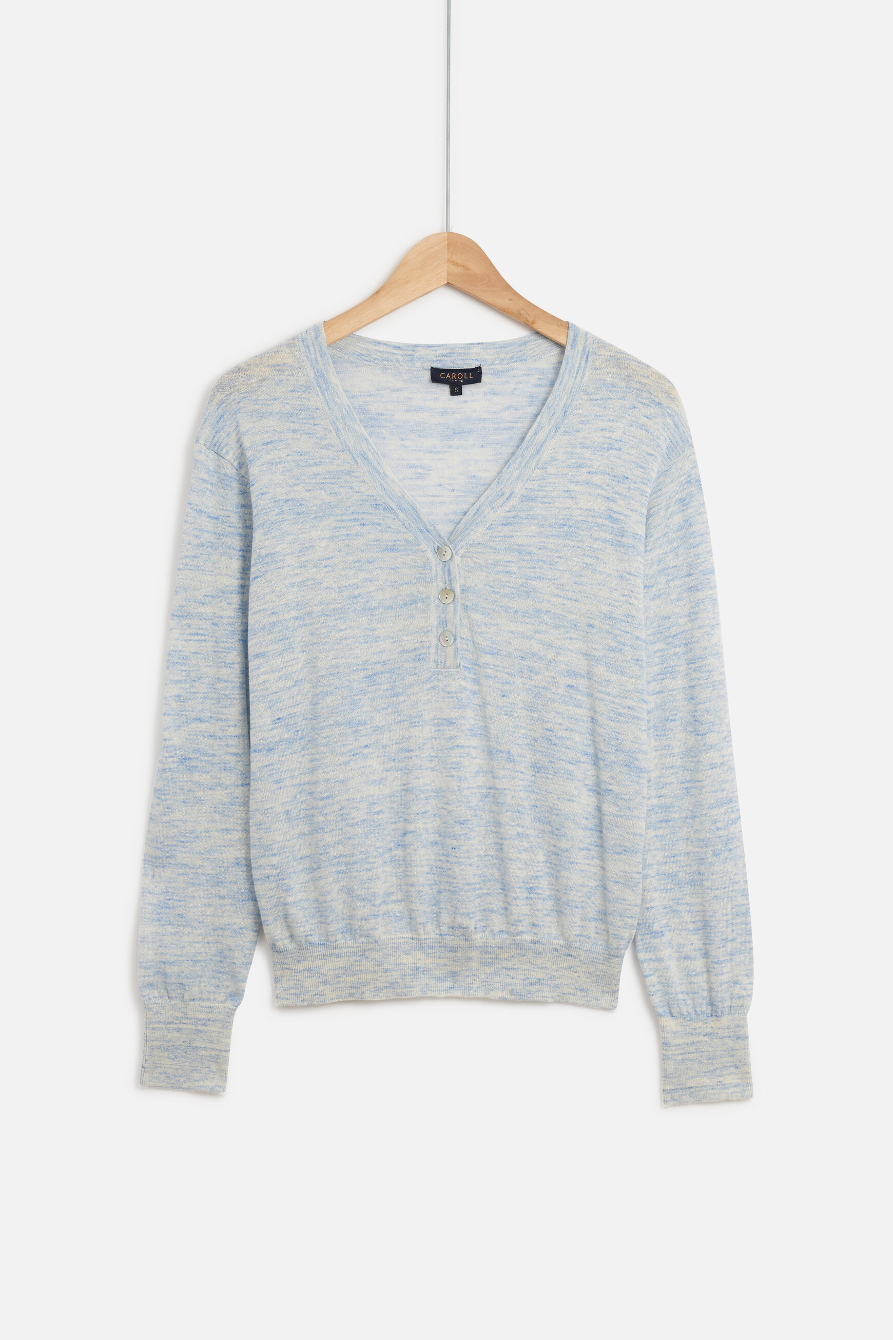 Pull tom col tunisien bleu electrique femme