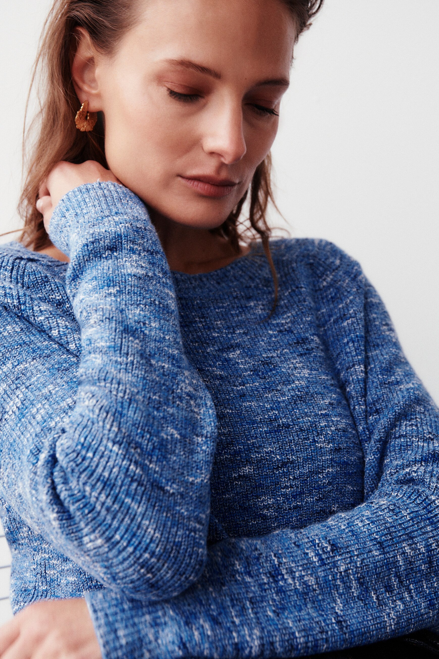 pull lise bleu electrique femme