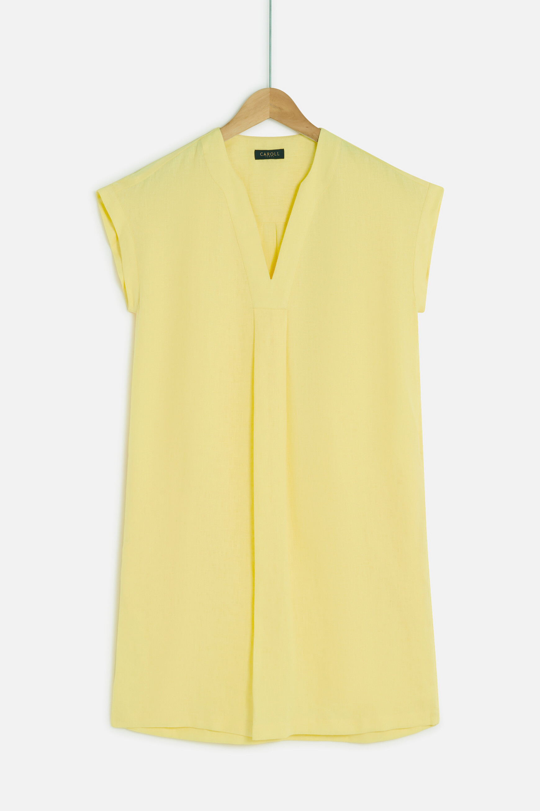 Mirabelle 100% linen dress yellow woman