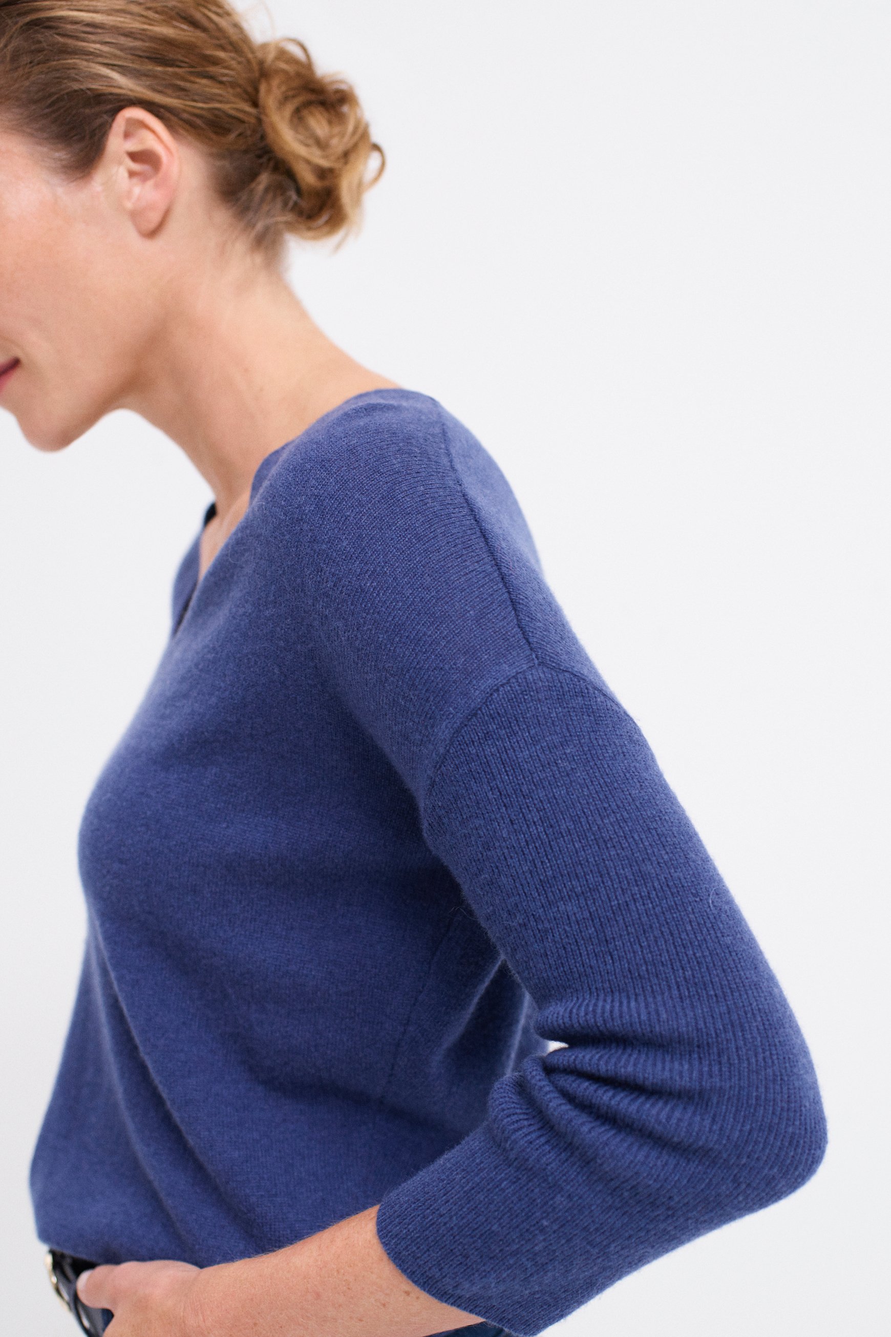 pull ambre bleu femme