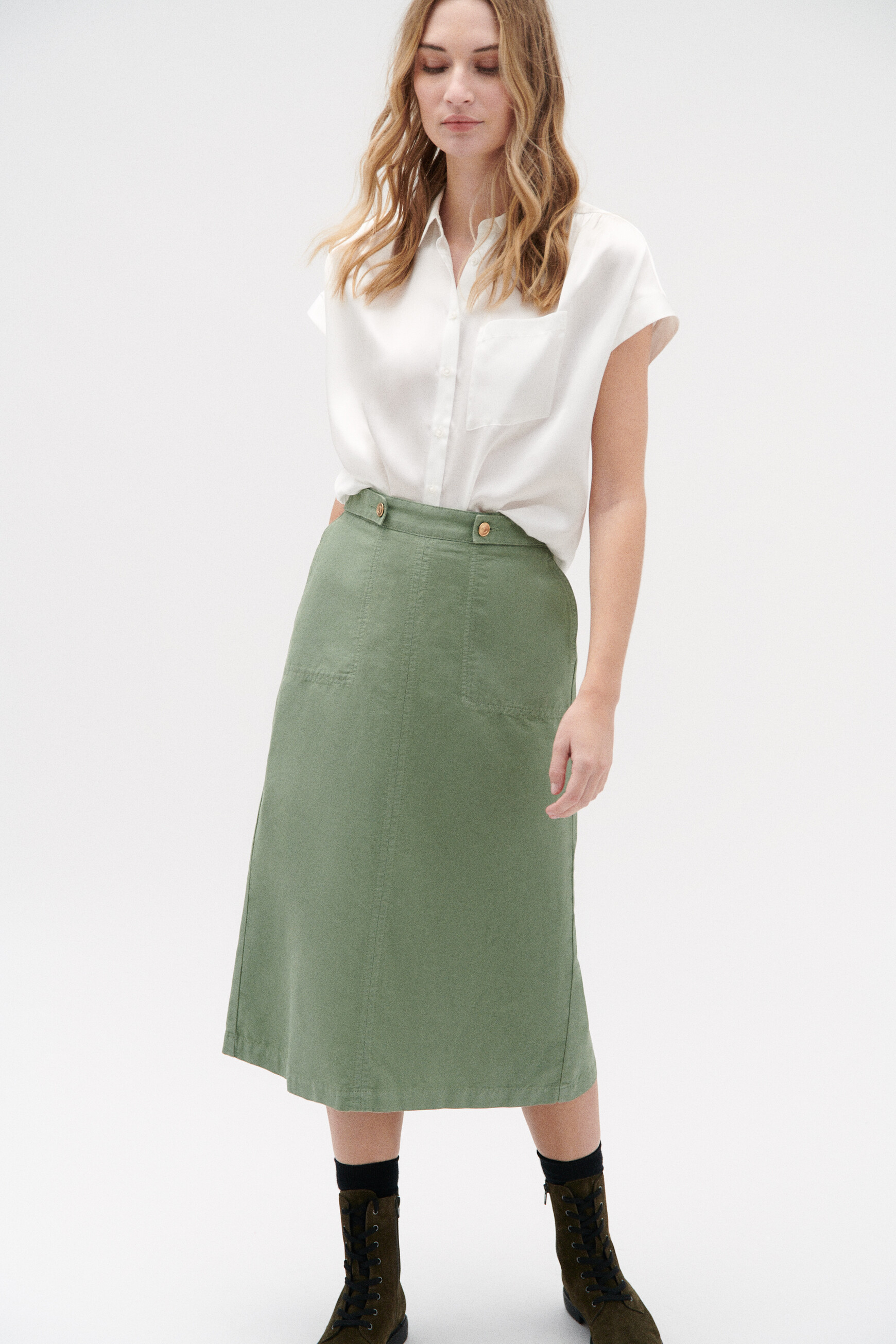 jupe lizzy vert kaki femme