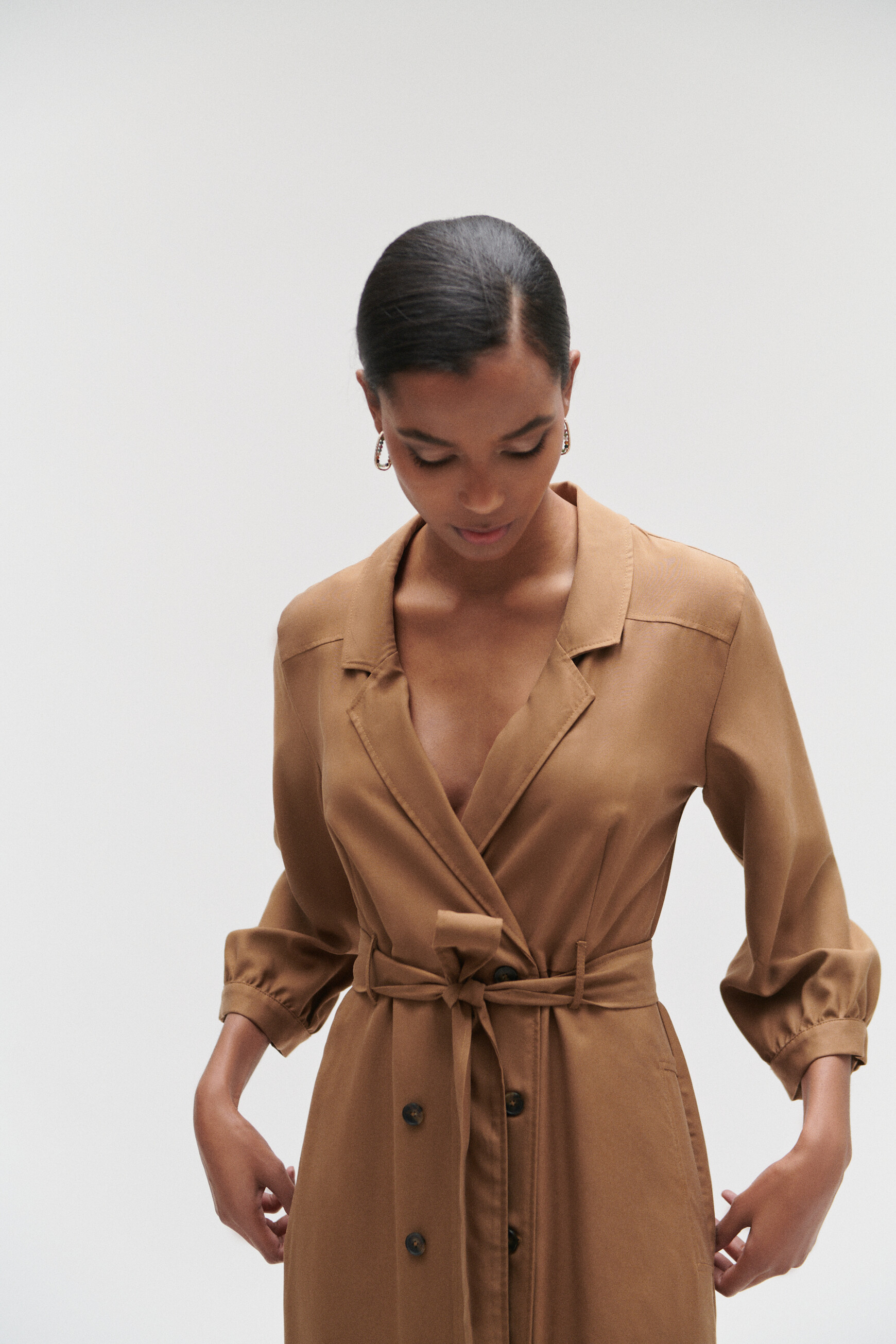 robe alma camel femme