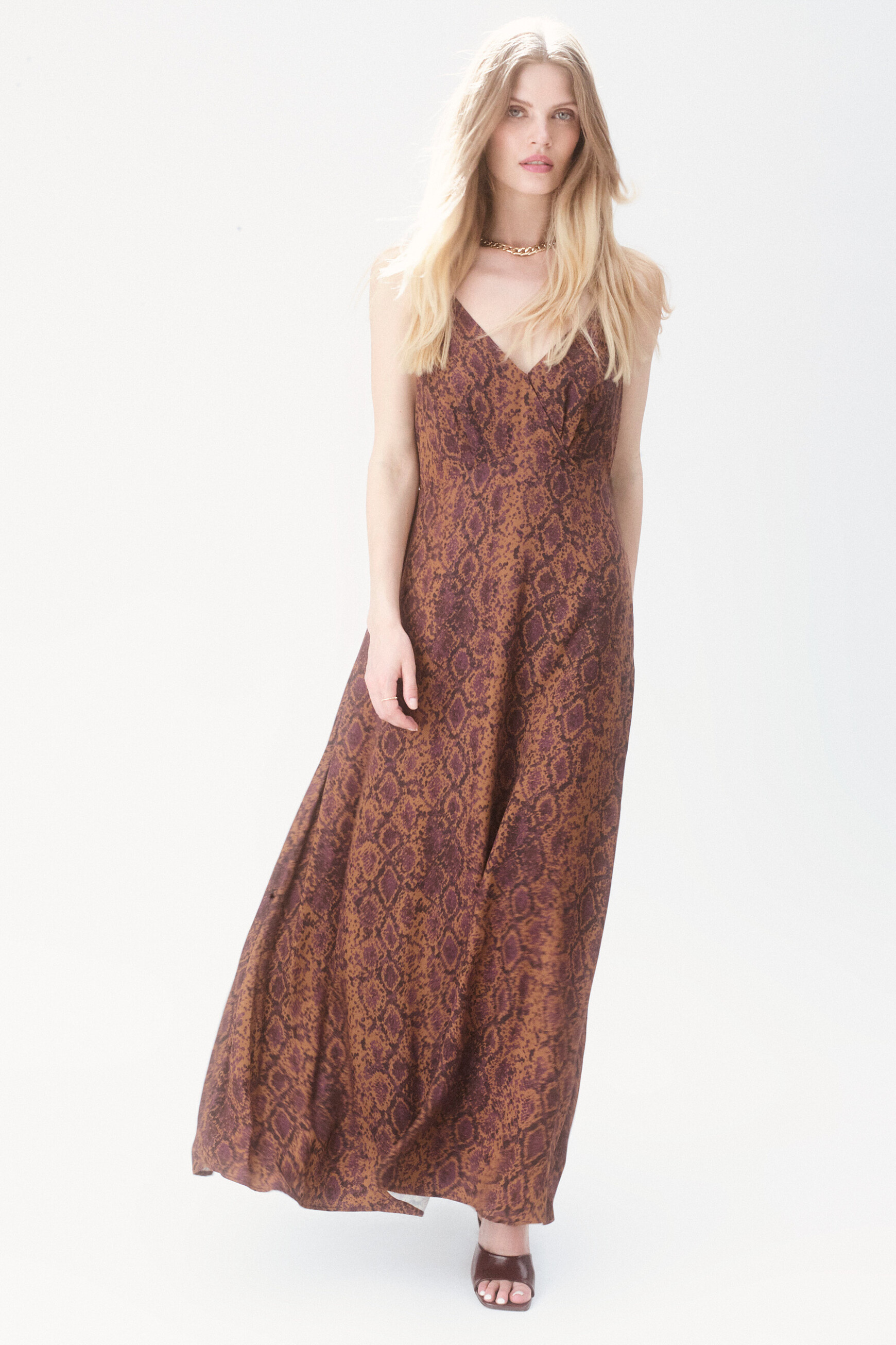 Romary dress cognac brown woman