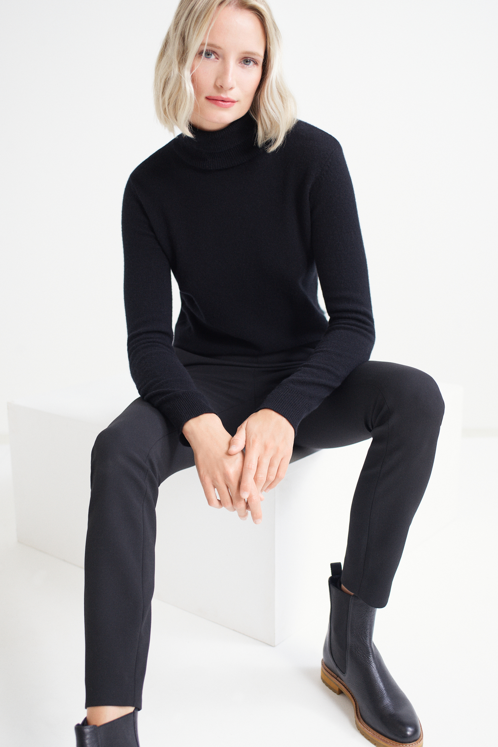 pantalon ron noir femme