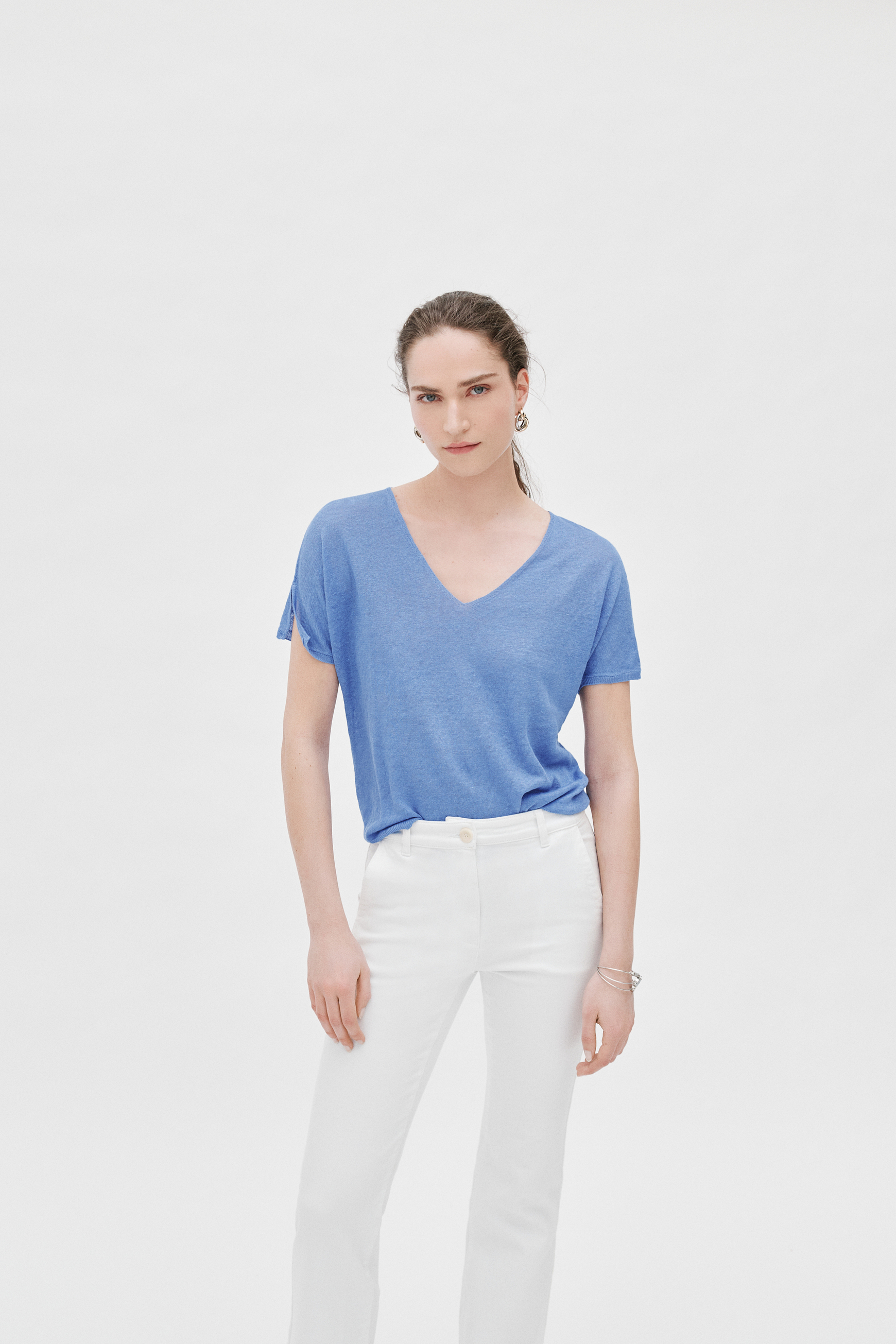 pull milane 100% lin parme femme