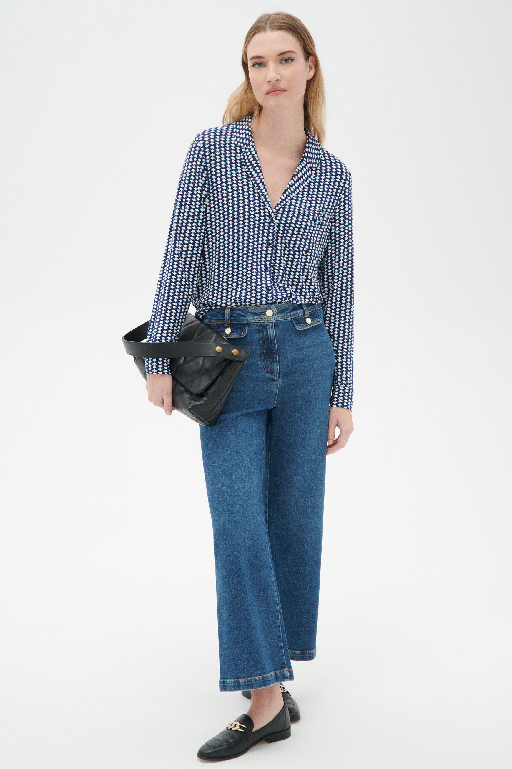 Teana pants stone wash denim woman