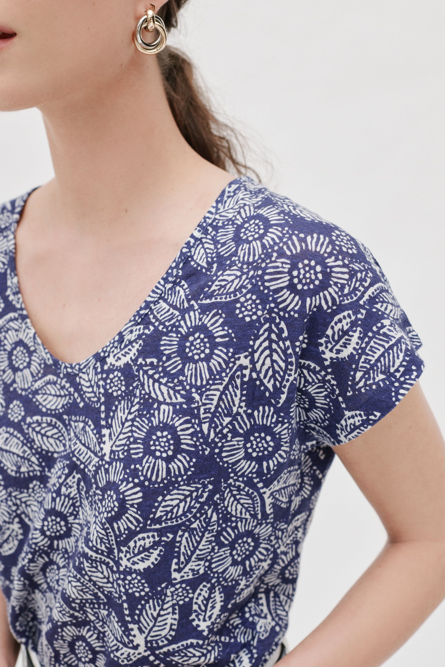 t-shirt pixie 100% lin bleu femme