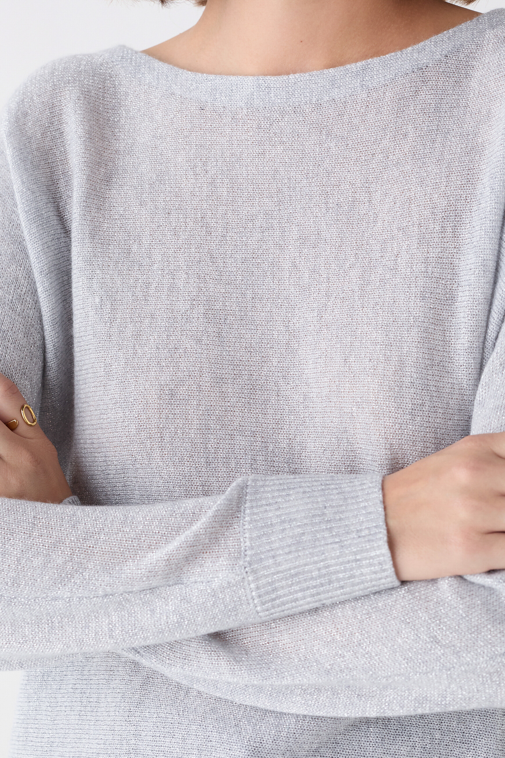 Mamelia Lurex sweater light grey woman