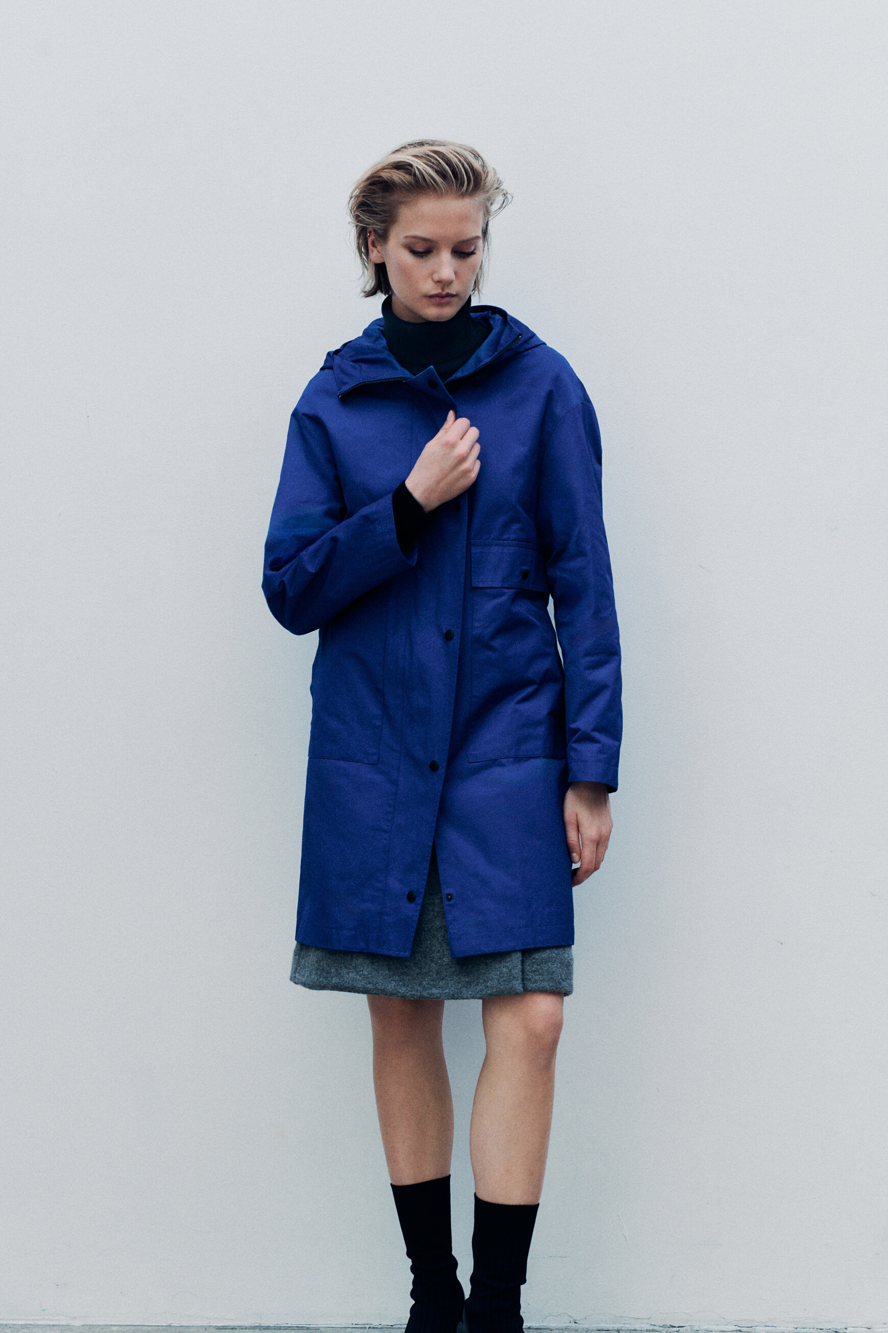 Toilon parka turquoise blue woman