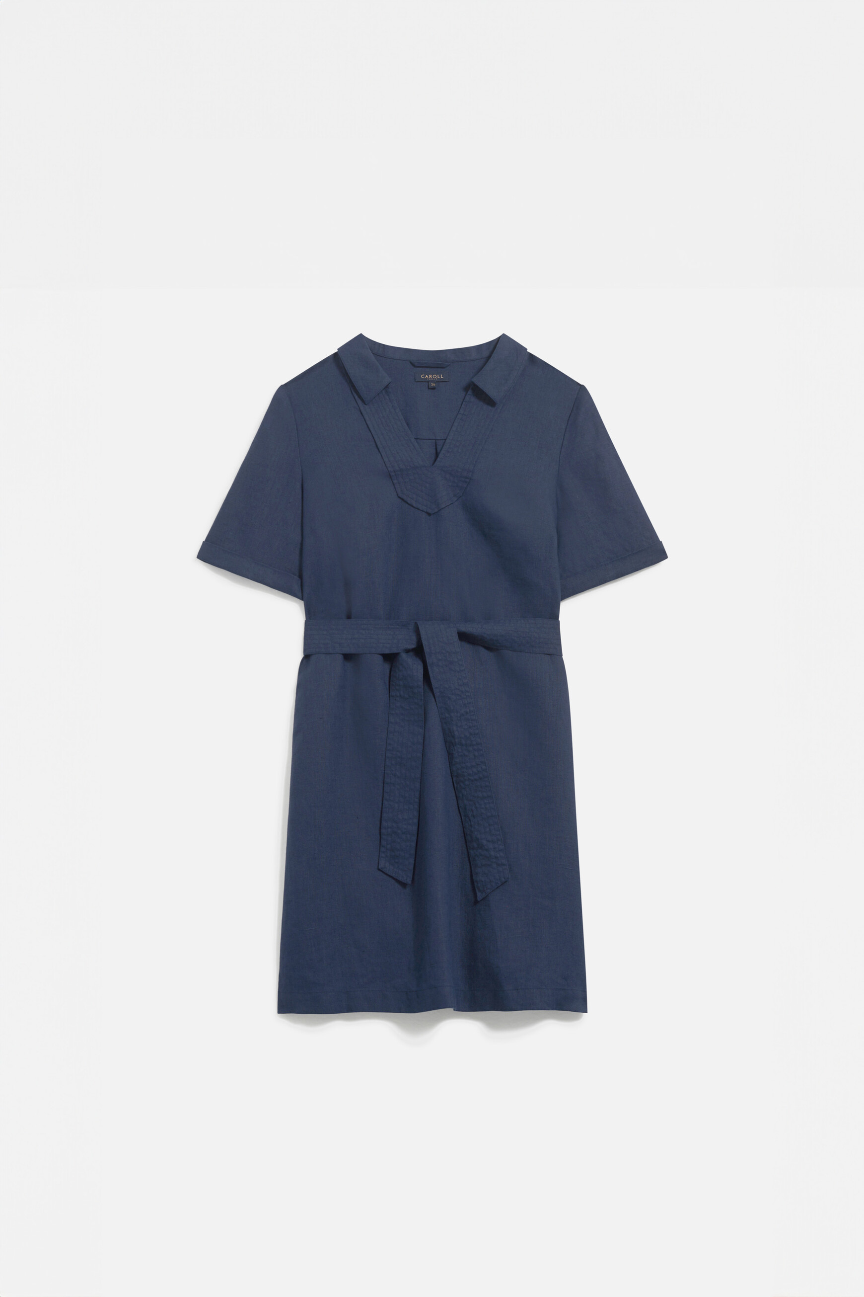100% linen relisac dress navy blue woman