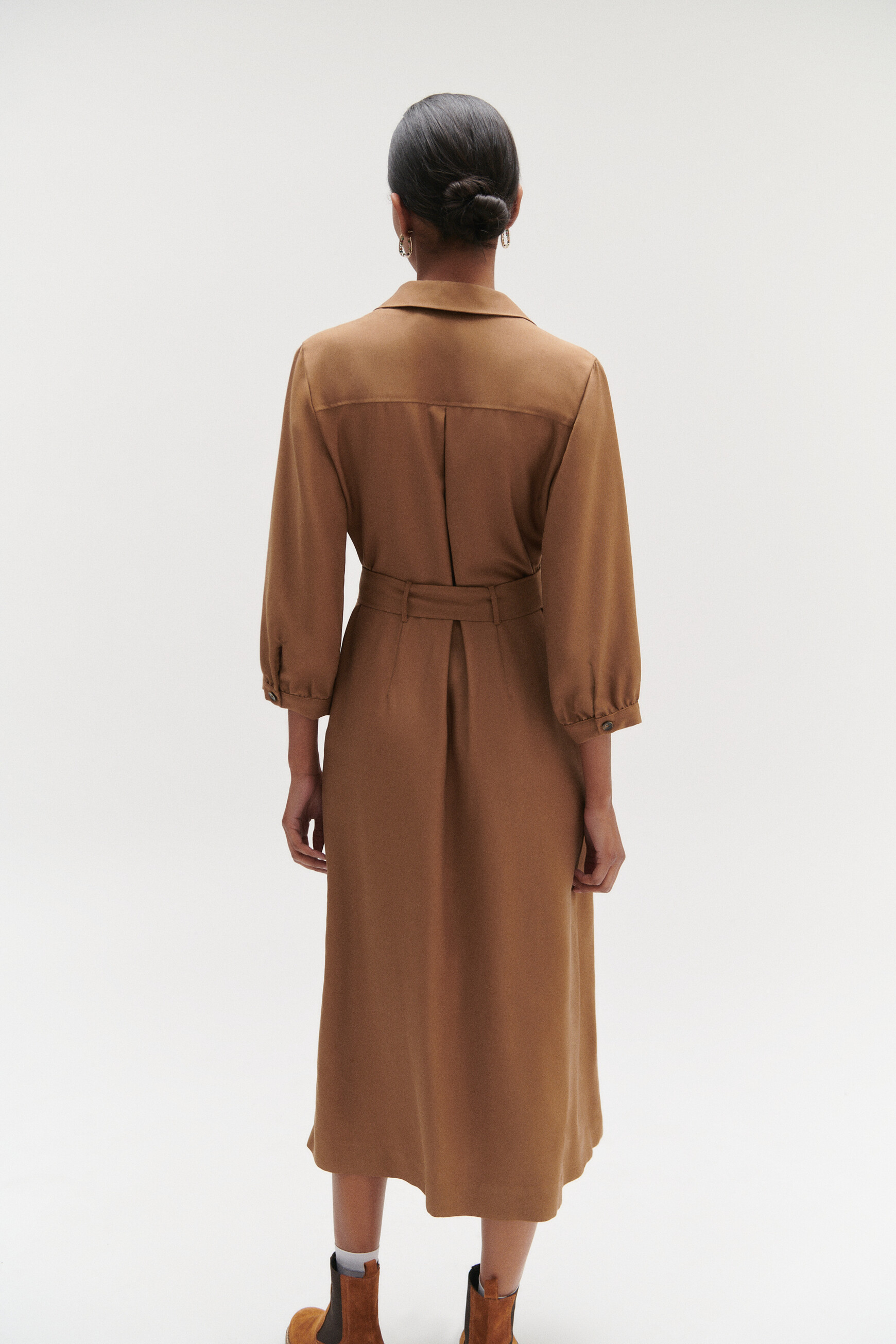 robe alma camel femme
