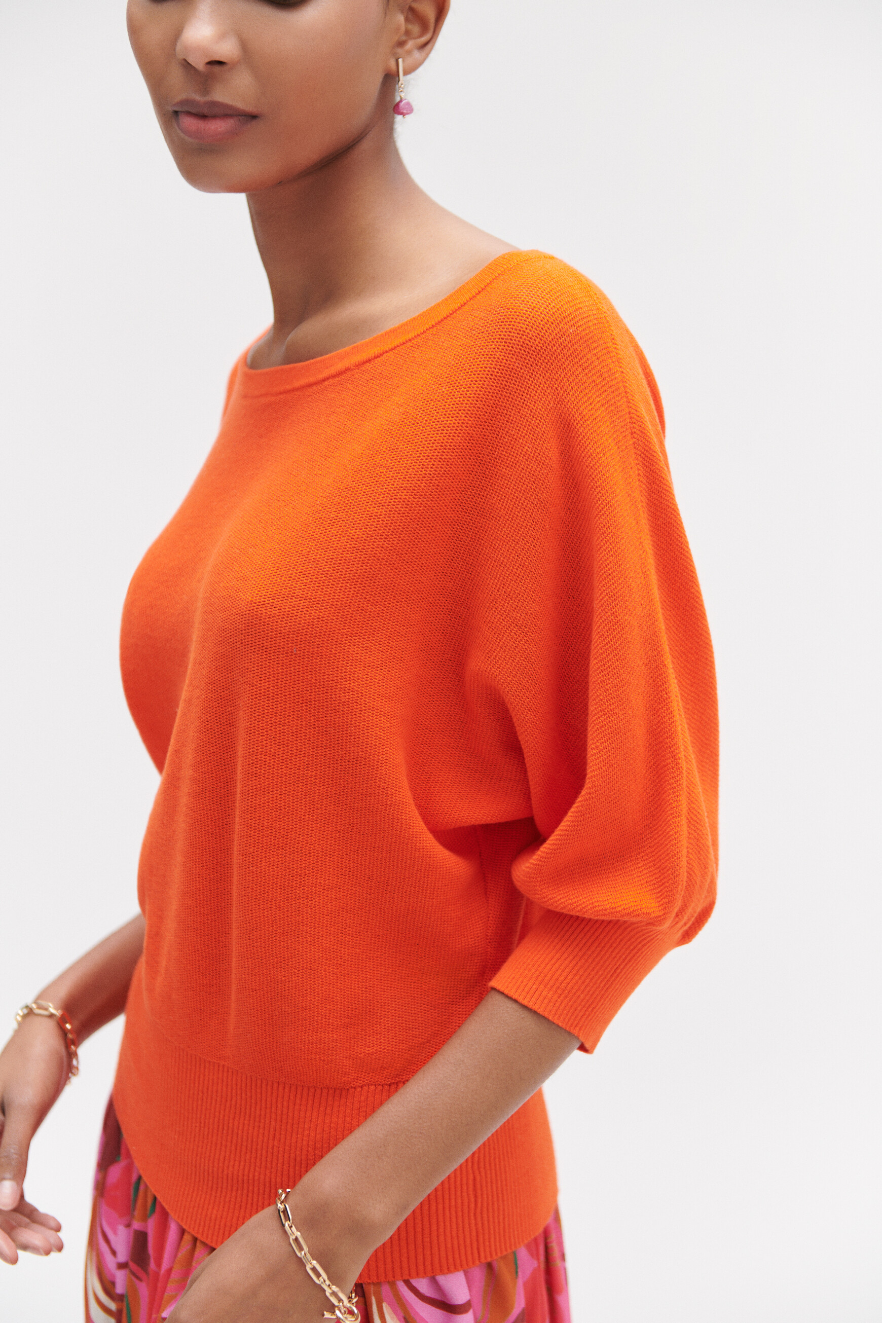 Pull joan oversize orange femme
