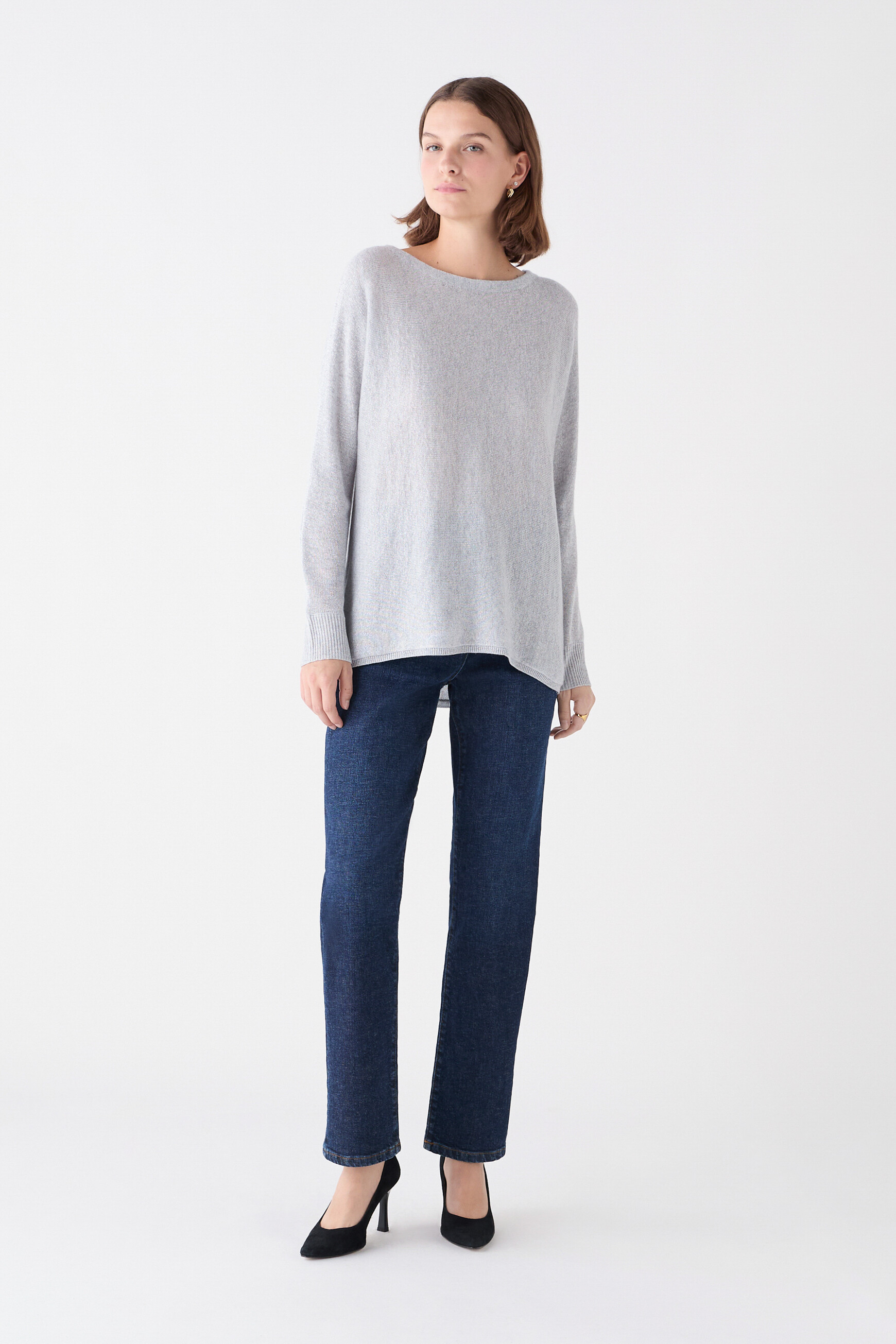 Mamelia Lurex sweater light grey woman
