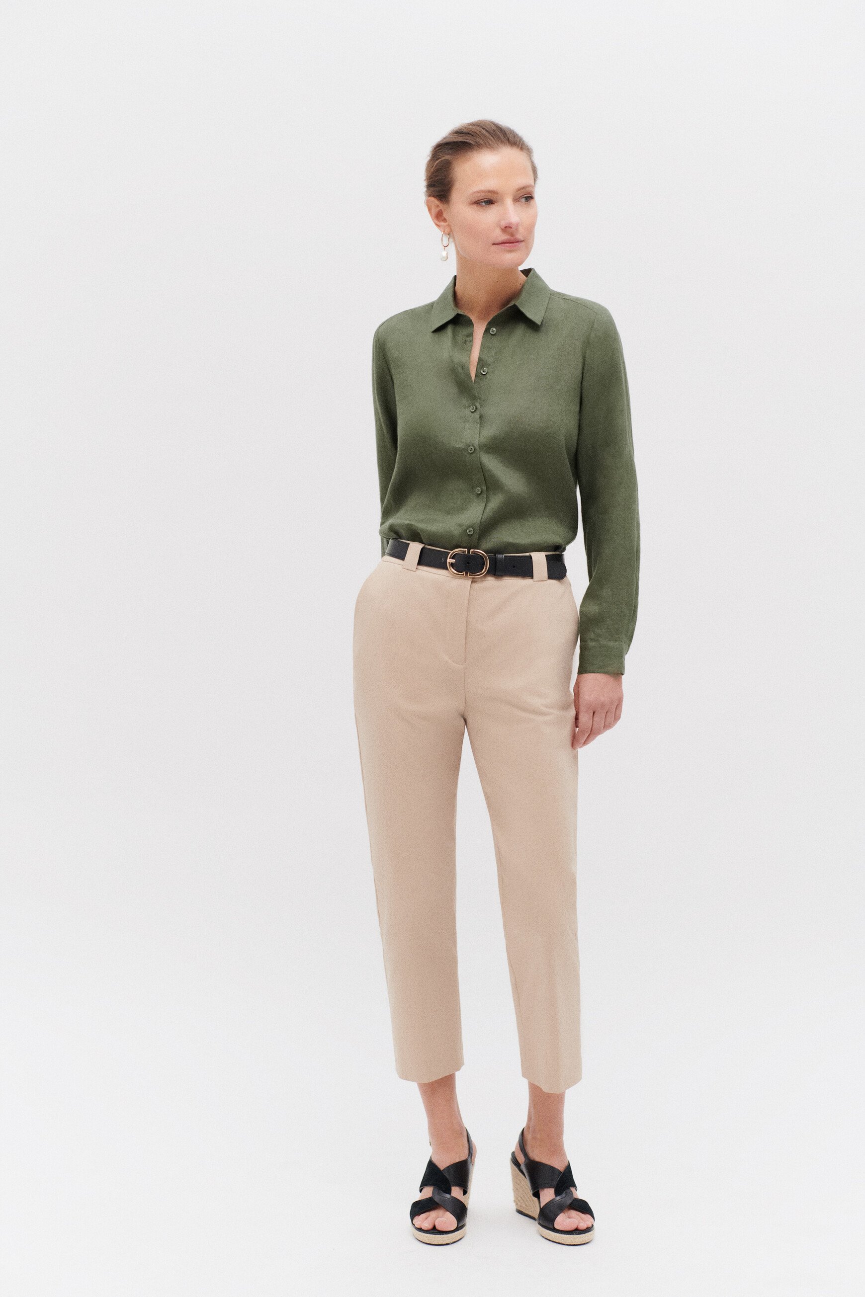 pantalon bobby beige femme