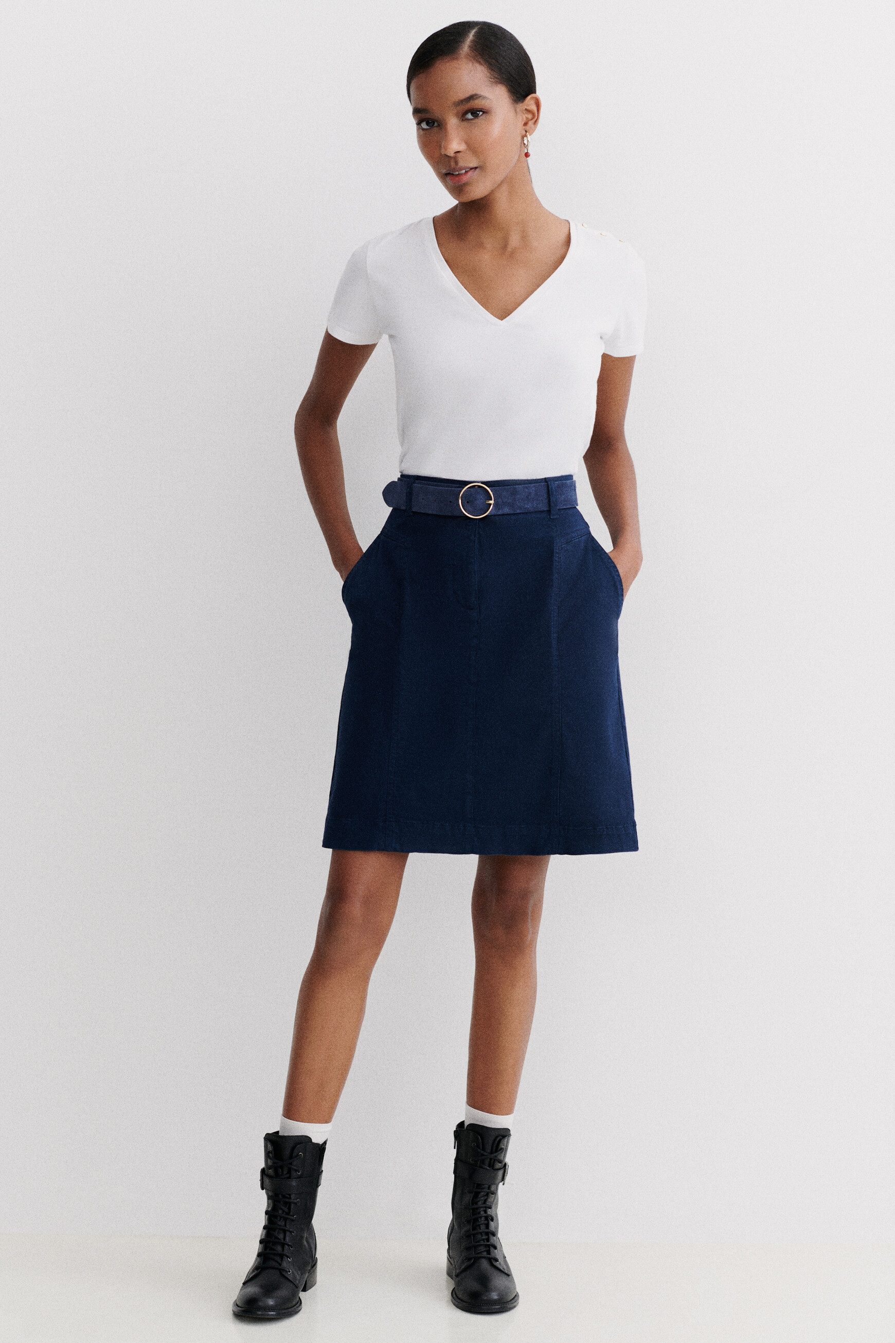jupe lazuna bleu marine femme | Caroll